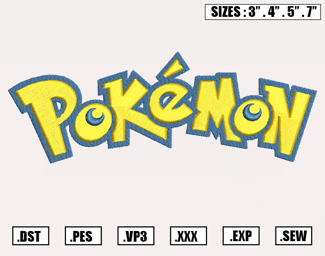 Pokemon logo, Pokemon Embroidery File, Anime Embroidery Desi | Inspire ...
