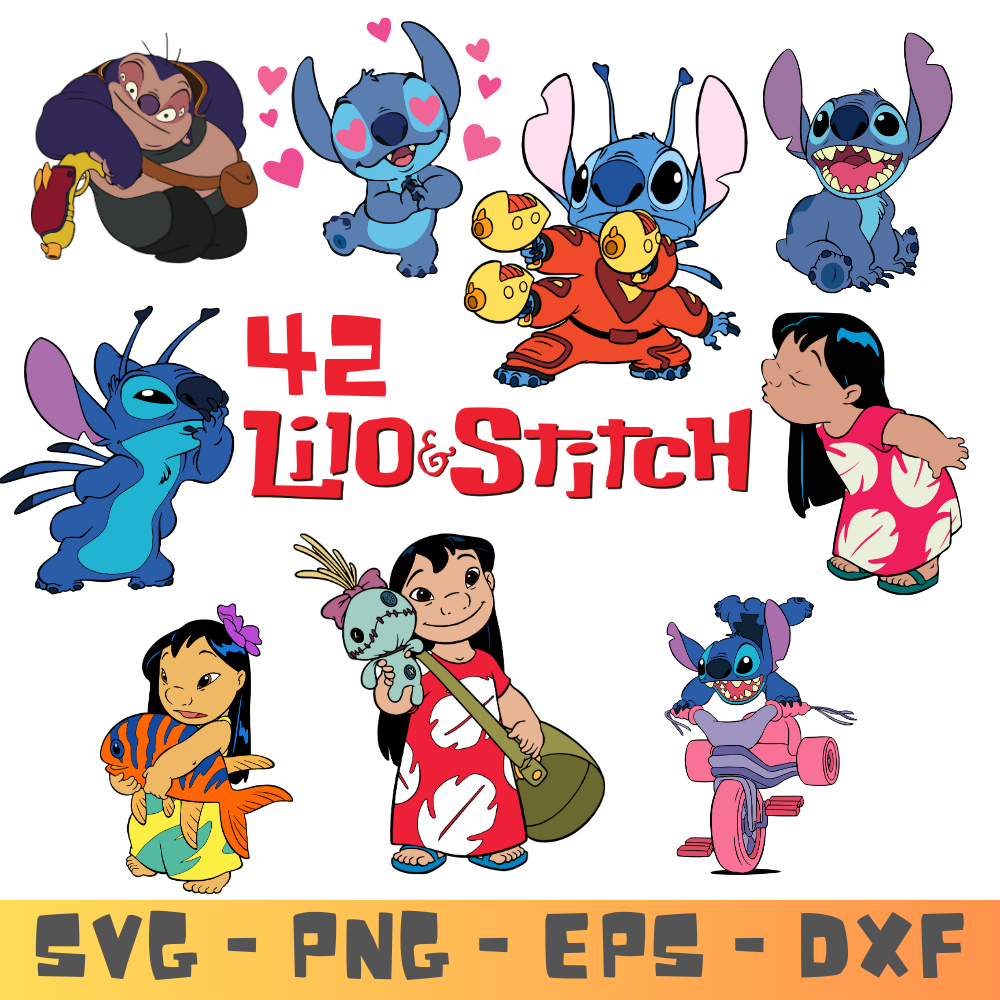 42 lilo and stitch character Bundle SVG , PNG , EPS , DXF In | Inspire ...