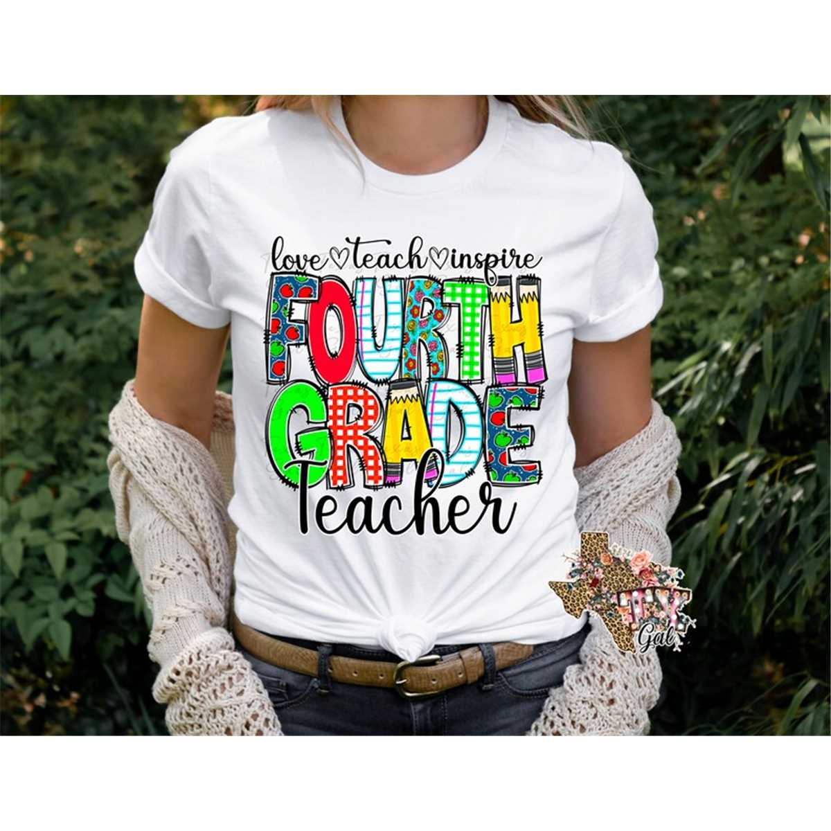 Teacher PNG, Teacher Sublimation Design, Fourth Grade Teache - Inspire ...