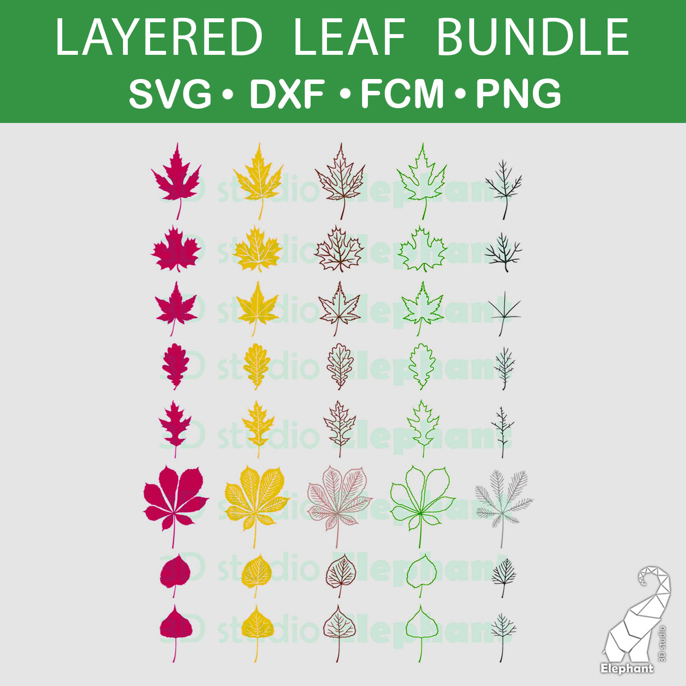 Layered leaf bundle download cut files | Inspire Uplift