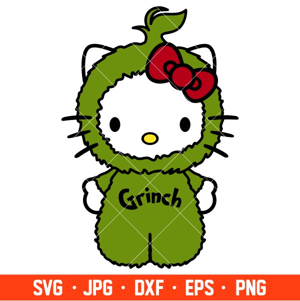 Hello Kitty Grinch Svg, Christmas Svg, Merry Grinchmas Svg, | Inspire ...