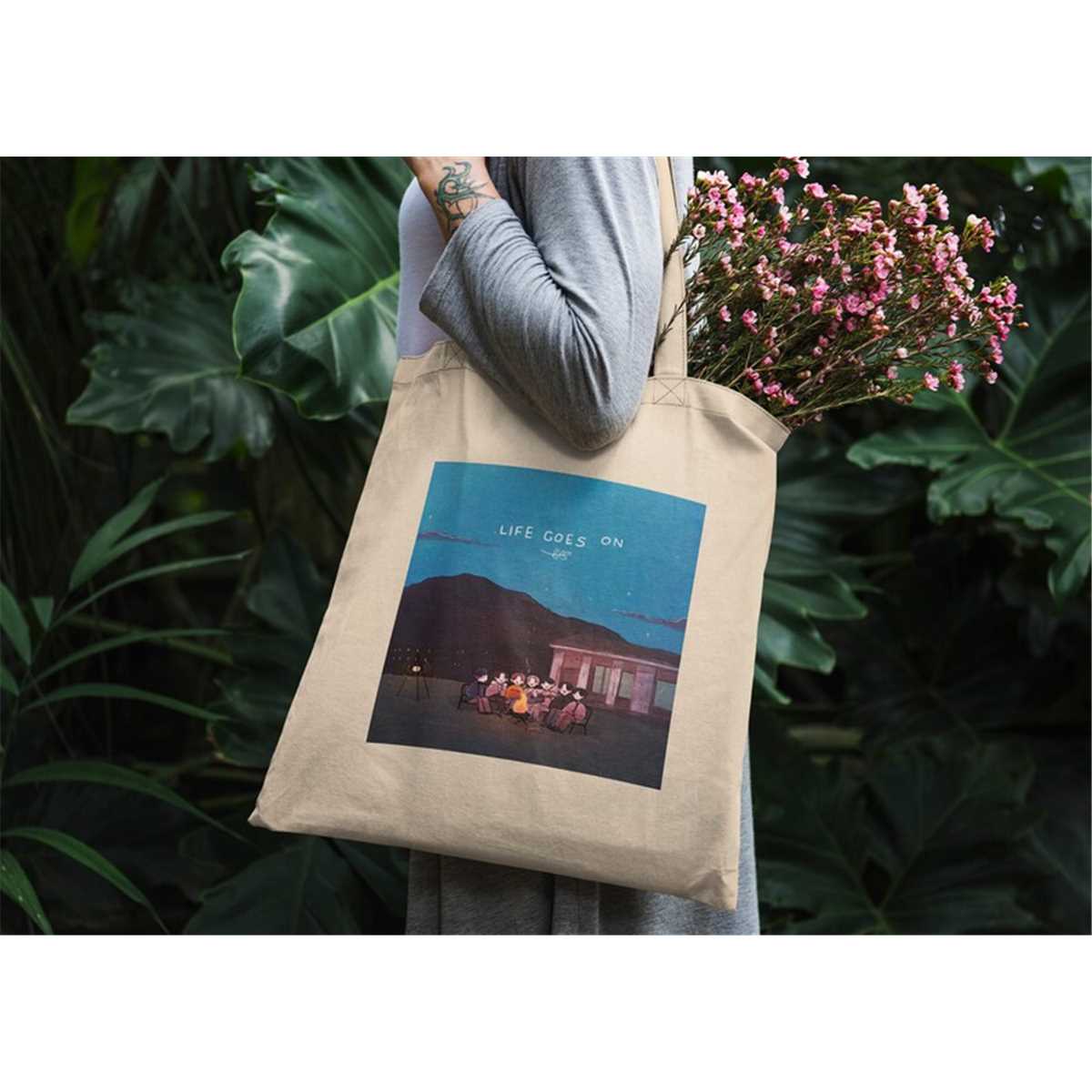 BTS Tote Bag, Life Goes On, BTS Army Tote Bag, K-pop, Jin, S | Inspire ...
