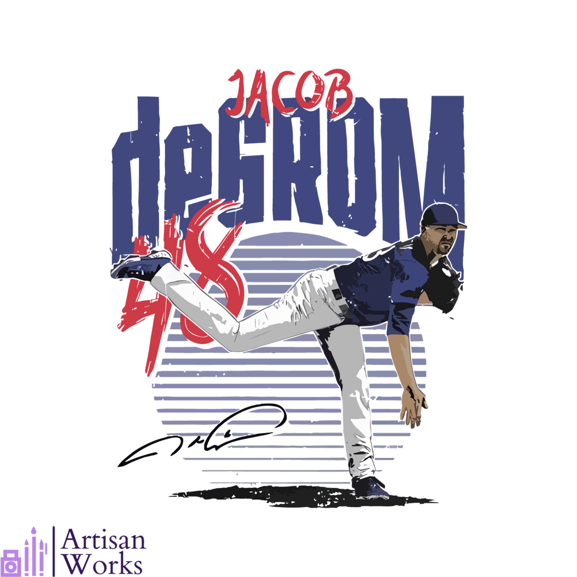 Texas Rangers Jacob deGrom Signature SVG Graphic Design File | Inspire ...