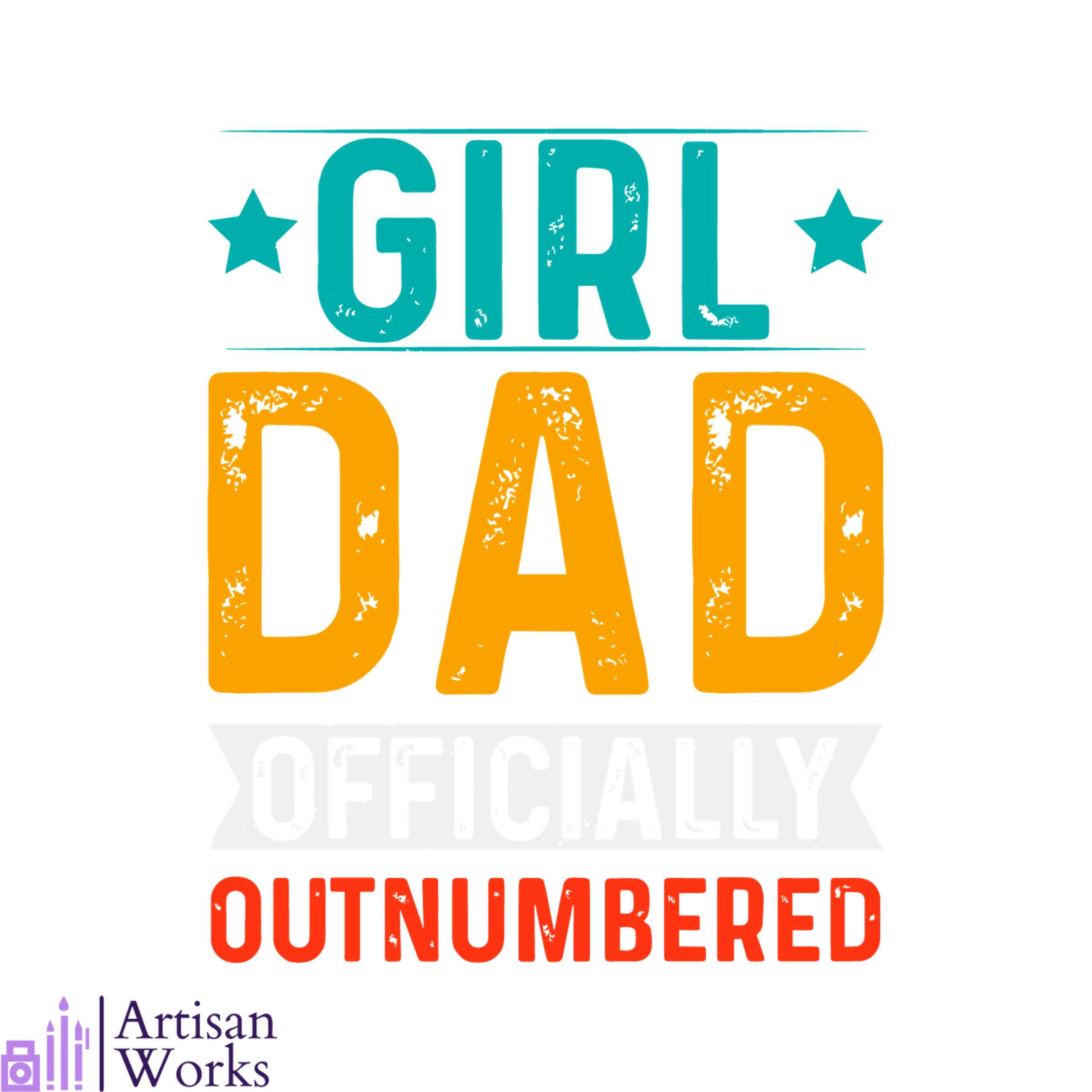 Fathers Day Girl Dad Officially Outnumbered Svg Cutting File | Inspire ...