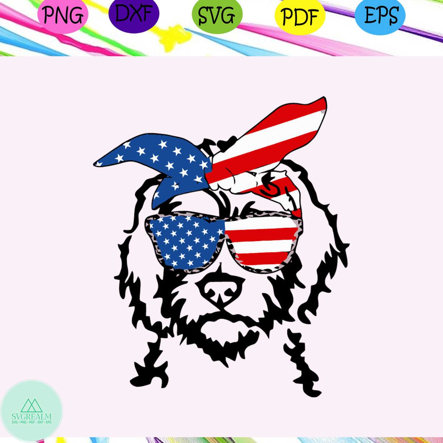 Dog with sunglasses and bandana america flag,American Svg, 4 | Inspire ...