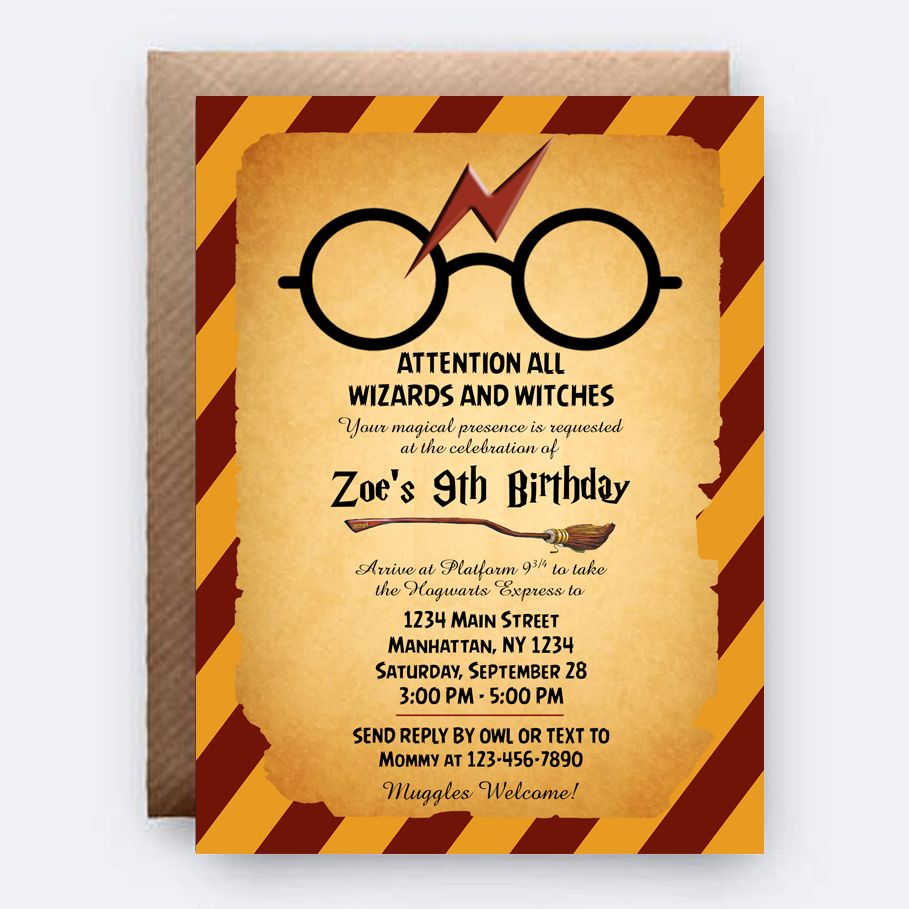 Harry Potter Invittaion, Harry Potter Invite, Harry Potter B | Inspire ...