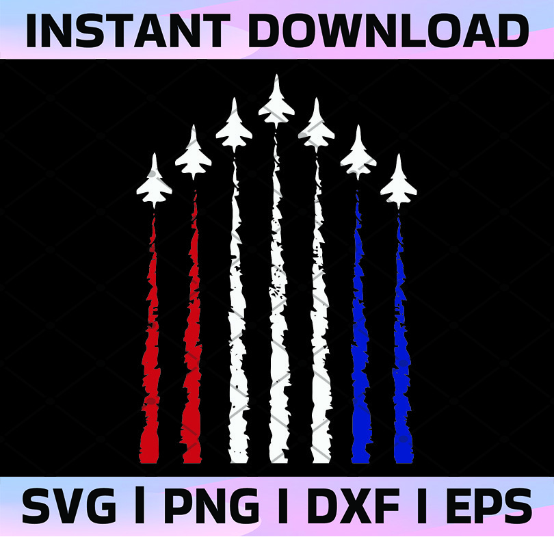American Flag Jet Fighter SVG, 4th of July SVG, Distressed U | Inspire ...