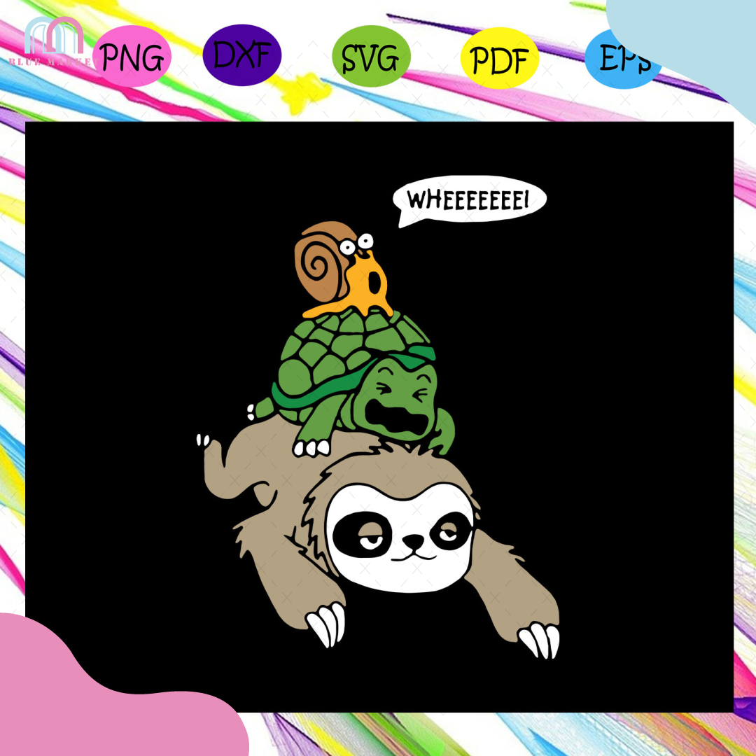 Sloth Turtle Snail sloth svg TD - Inspire Uplift