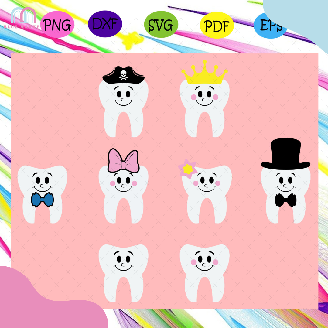 Tooth cartoon tooth svg TD13082 - Inspire Uplift