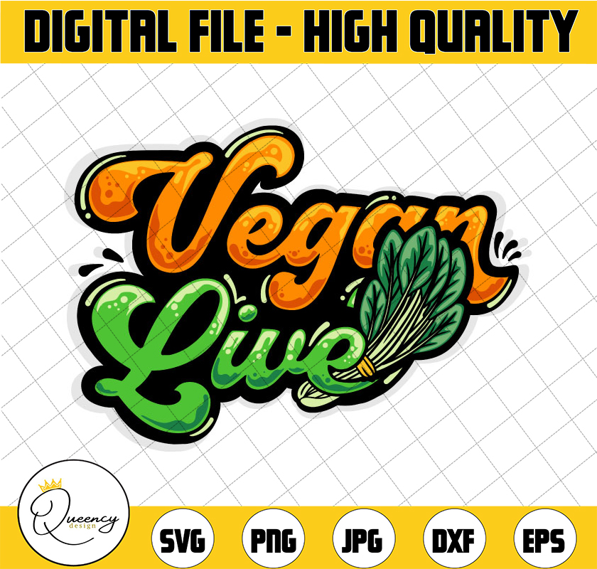 Vegan Live SVG, Vegetarian SVG, Vegan Stickers, Plant Based | Inspire ...