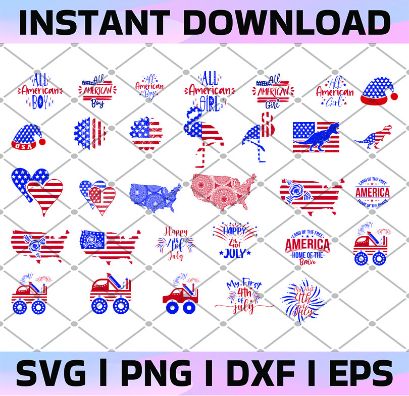 4th Of July SVG PNG Bundle Cut Files Clip art Independence | Inspire Uplift
