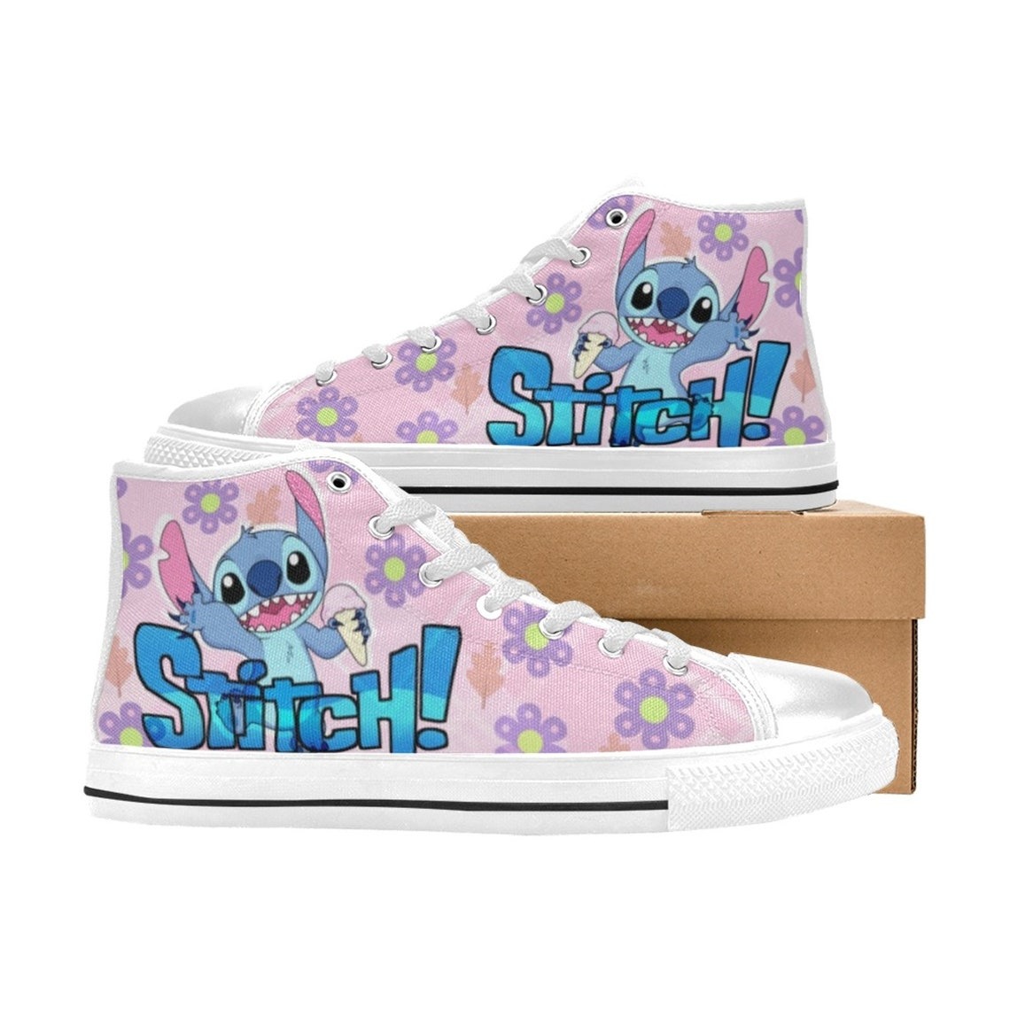 Stitch Custom Adults High Top Canvas Shoes for Fan, Women an - Inspire ...