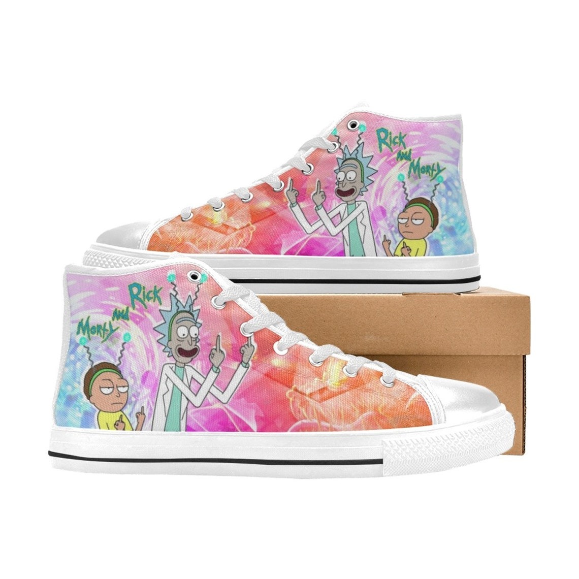 Rick And Morty Custom Adults High Top Canvas Shoes for Fan, - Inspire ...