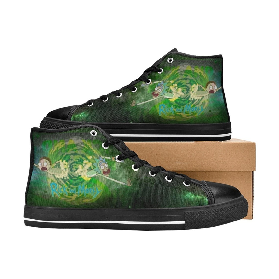 Rick And Morty Custom Adults High Top Canvas Shoes for Fan, - Inspire ...