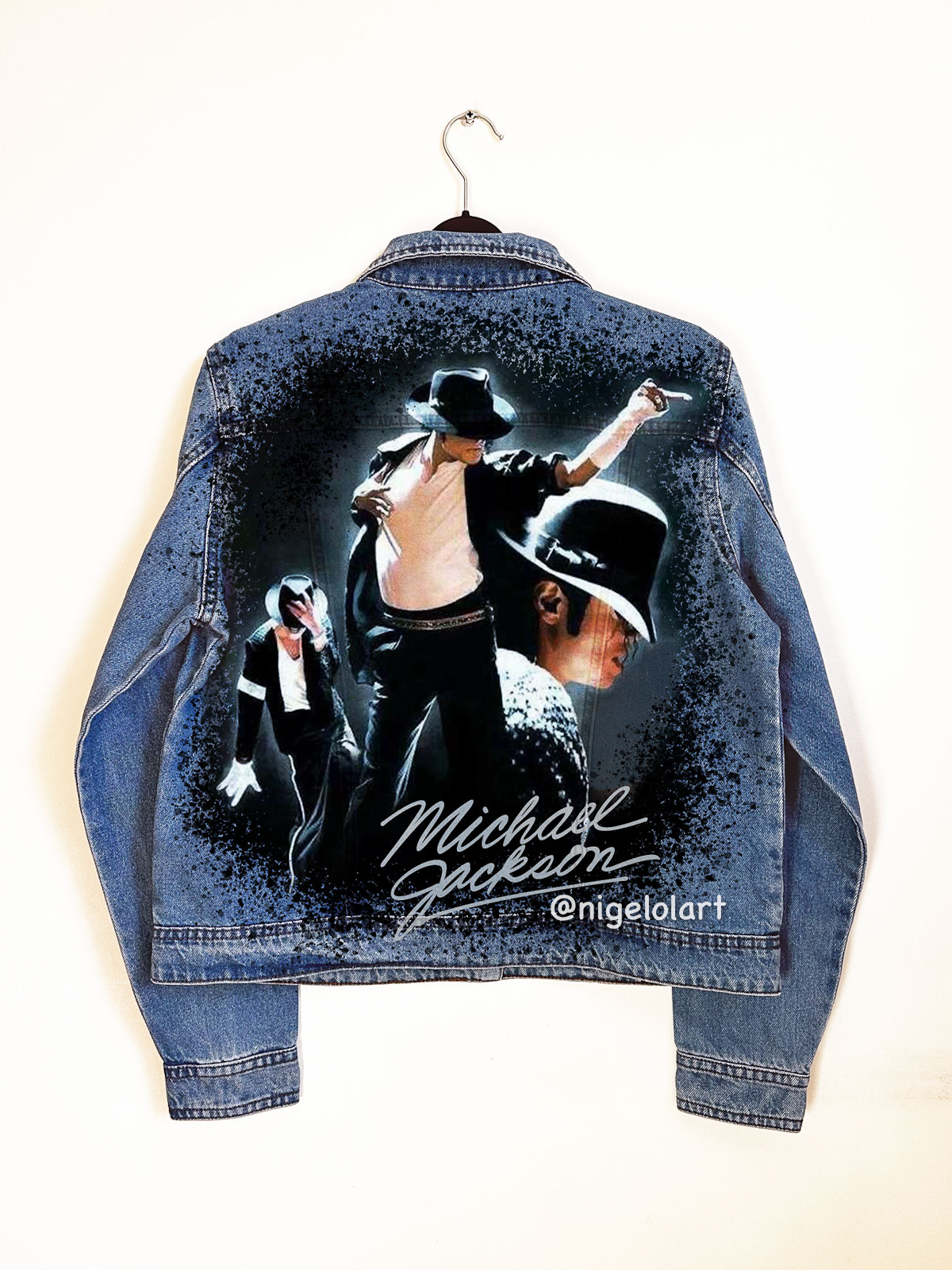 Michael Jackson Painted denim jacket Custom gifts Jean jacke - Inspire ...