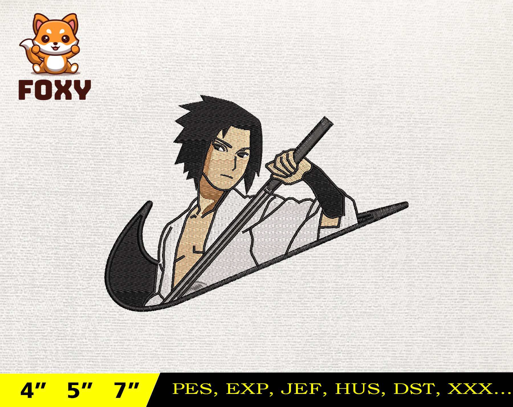 Uchiha Sasuke Embroidery Design, Anime Embroidery Design, An - Inspire ...