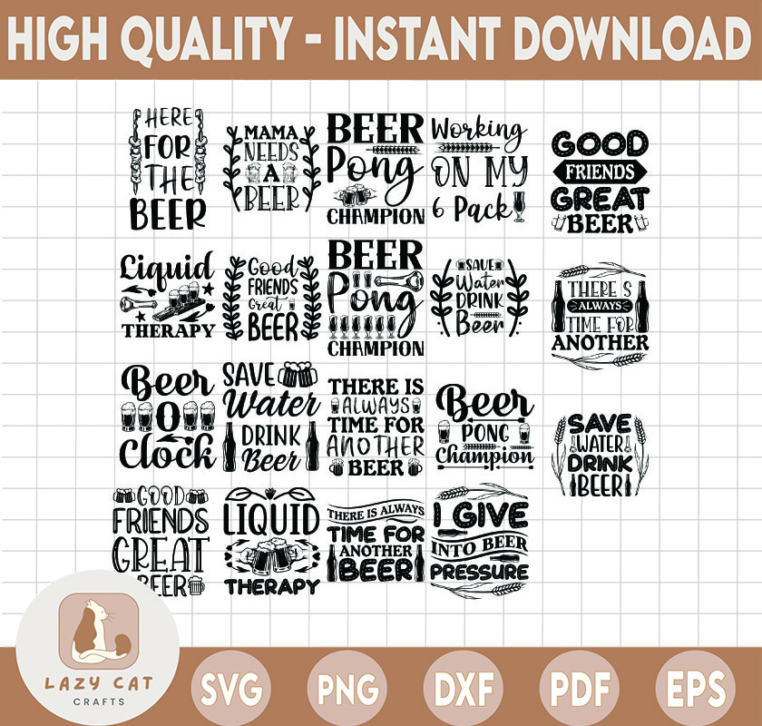 Beer SVG Bundle, Beer Drinking svg cut files, Beer Quotes, A - Inspire ...