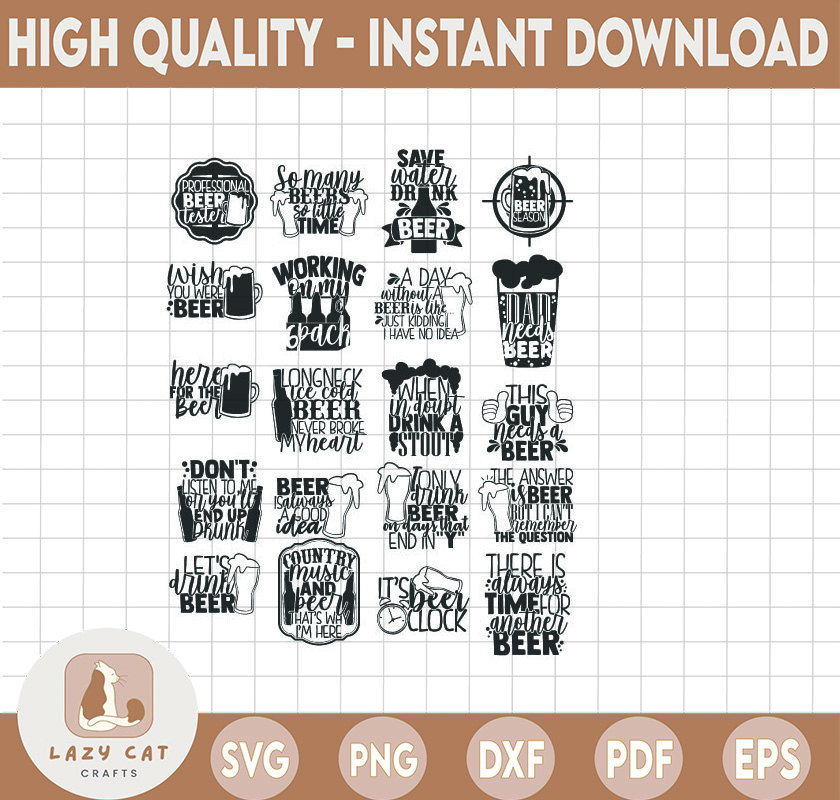 Beer SVG Bundle, Beer Drinking svg cut files, Beer Quotes, A - Inspire ...