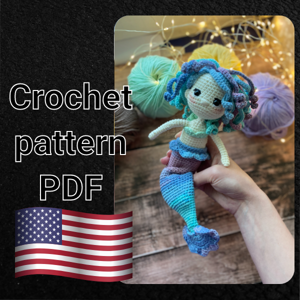 Crochet Doll Pattern-Mermaid, (A crochet doll with 2 look, m | Inspire ...