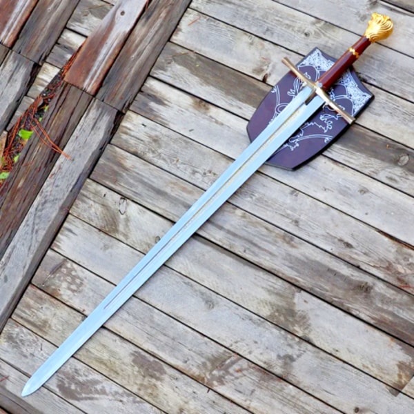 Chronicles of Narnia Prince Sword Replica in Gold with Wall | Inspire ...