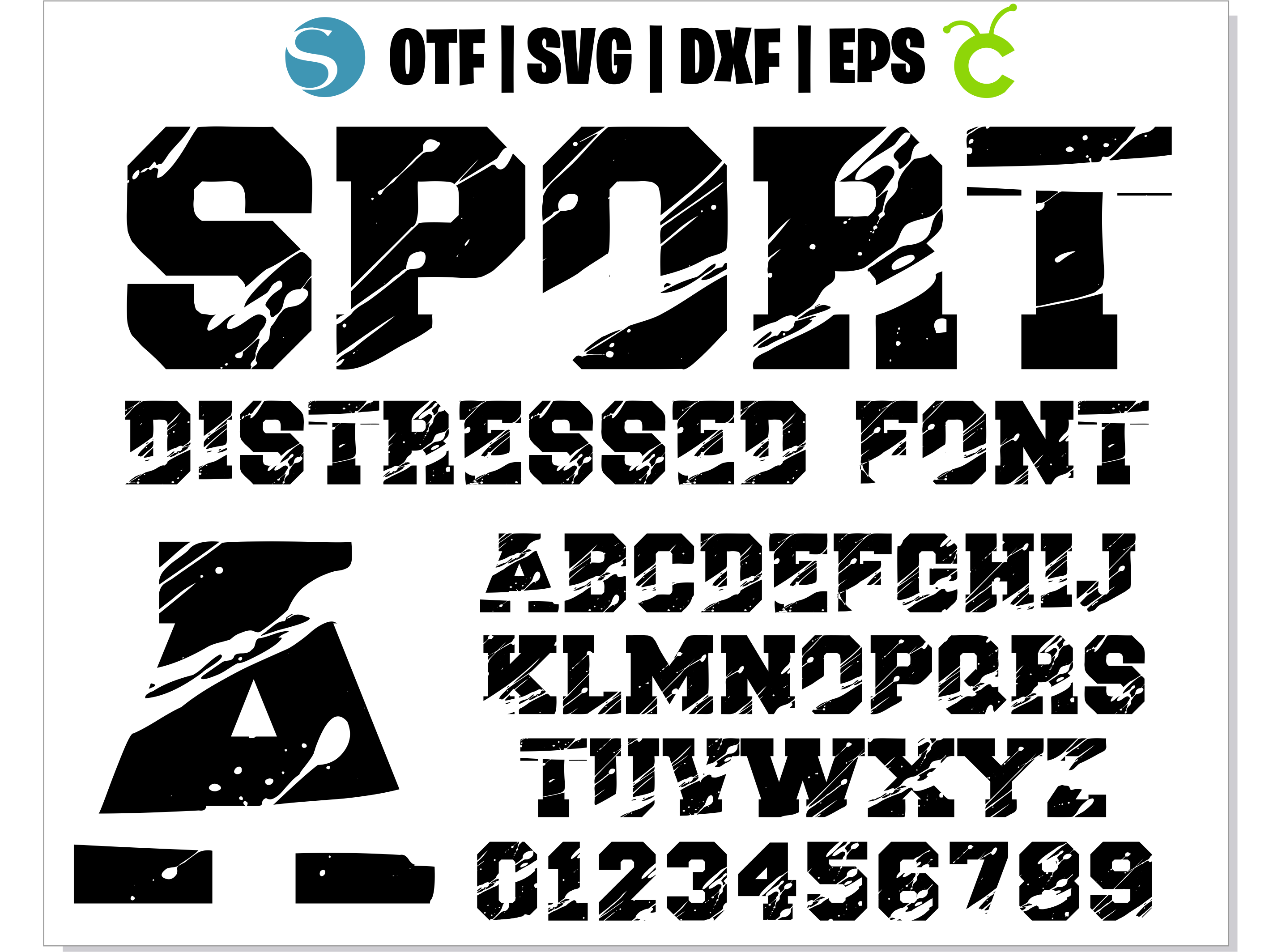 Sport distressed font SVG | OTF, College distressed font svg | Inspire ...