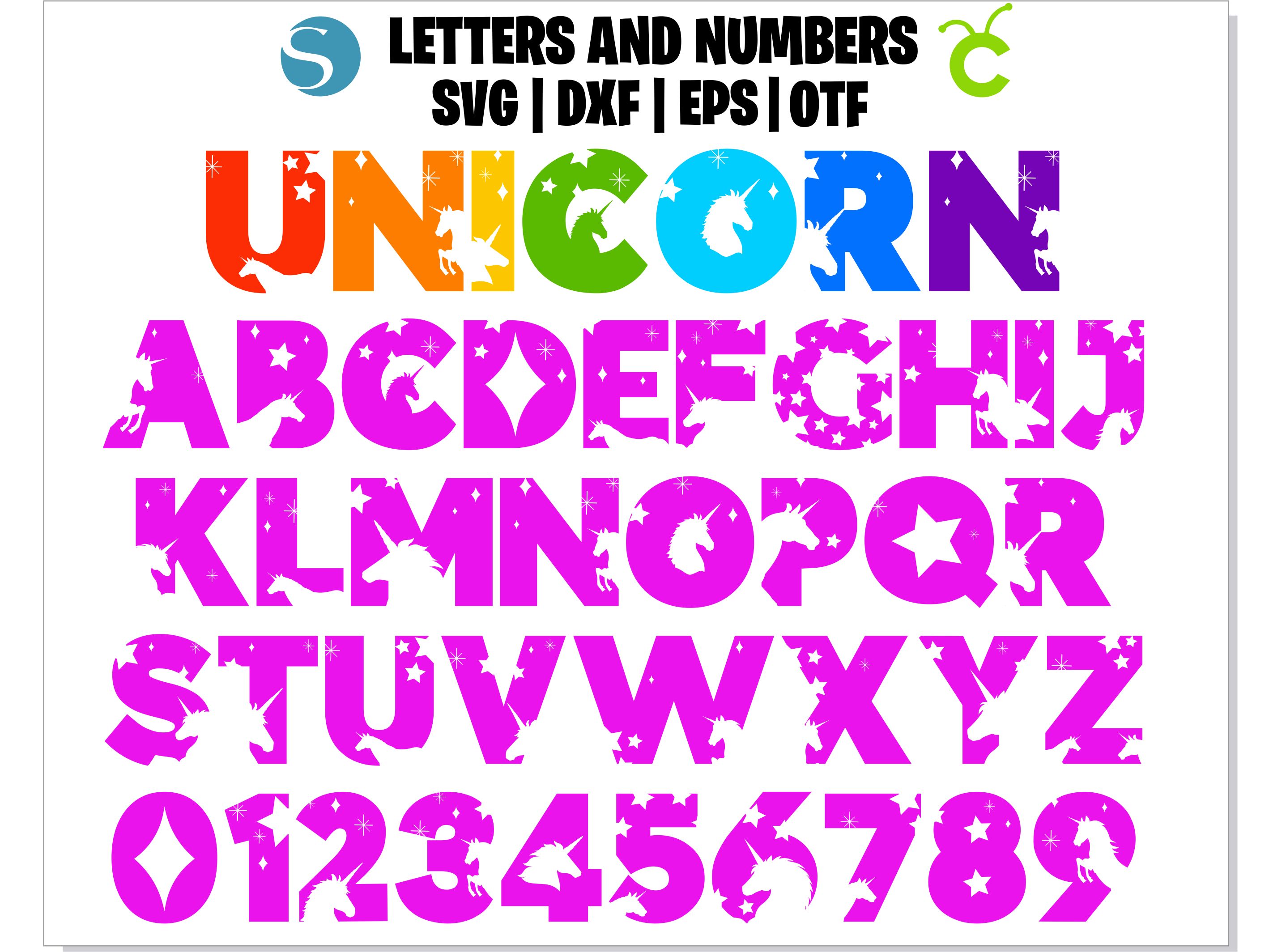 Unicorn Silhouette Font SVG, Unicorn Font otf, Unicorn lette | Inspire ...