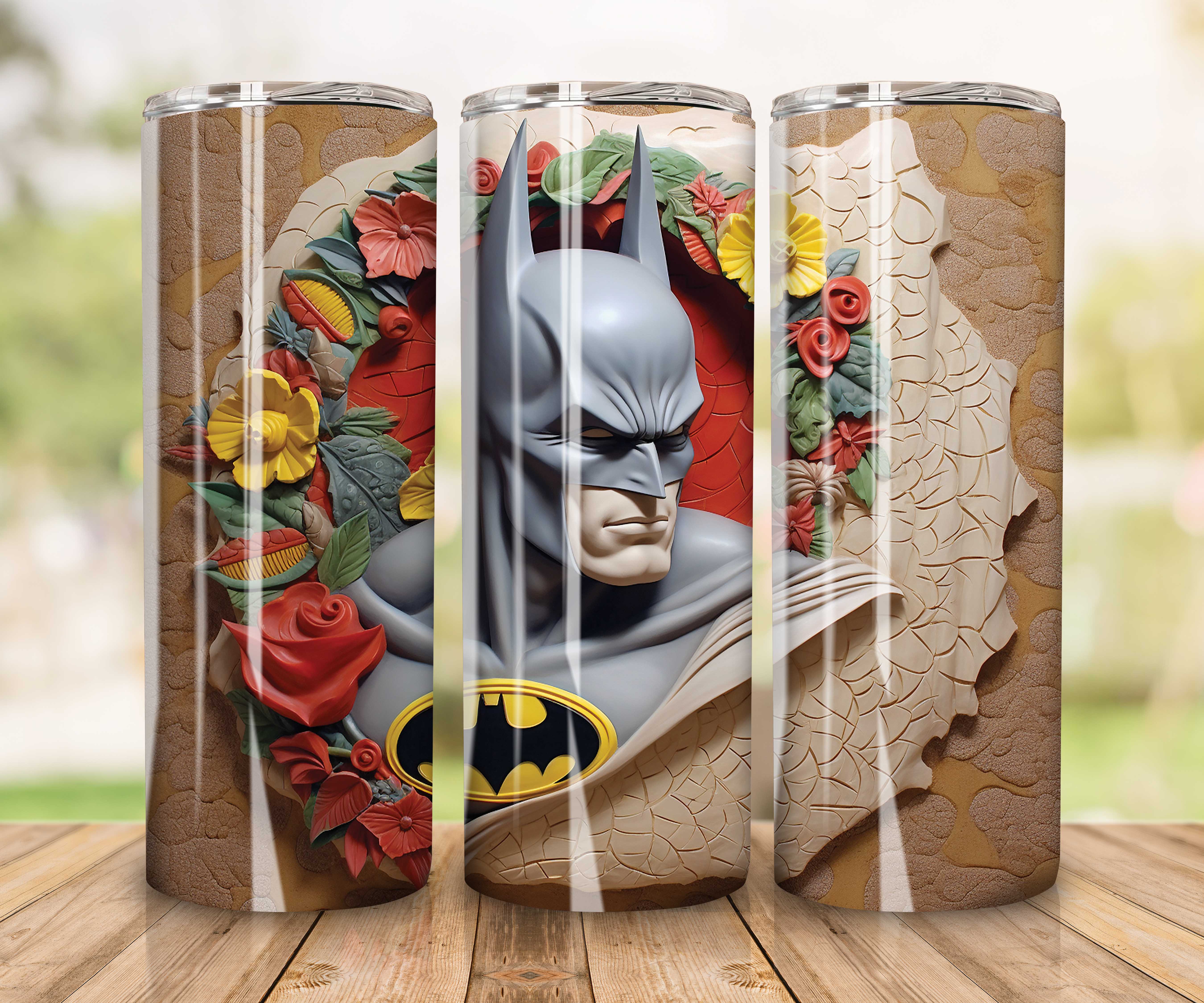 3D Bat Superhero Tumbler Sublimation Design, 20 oz Skinny Tu - Inspire ...
