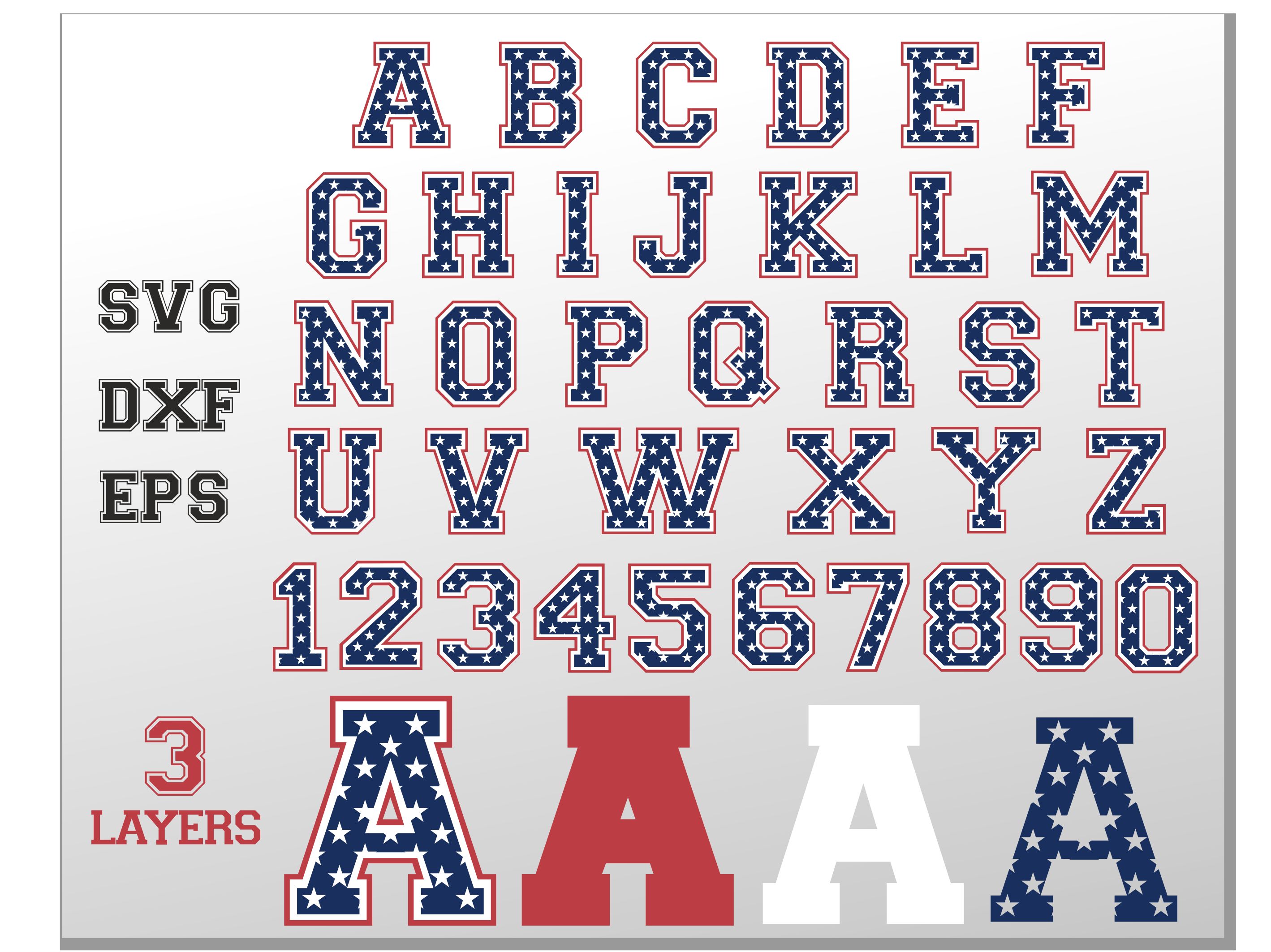 Varsity College Sport Layered Font Svg USA flag | Sports Lay | Inspire ...