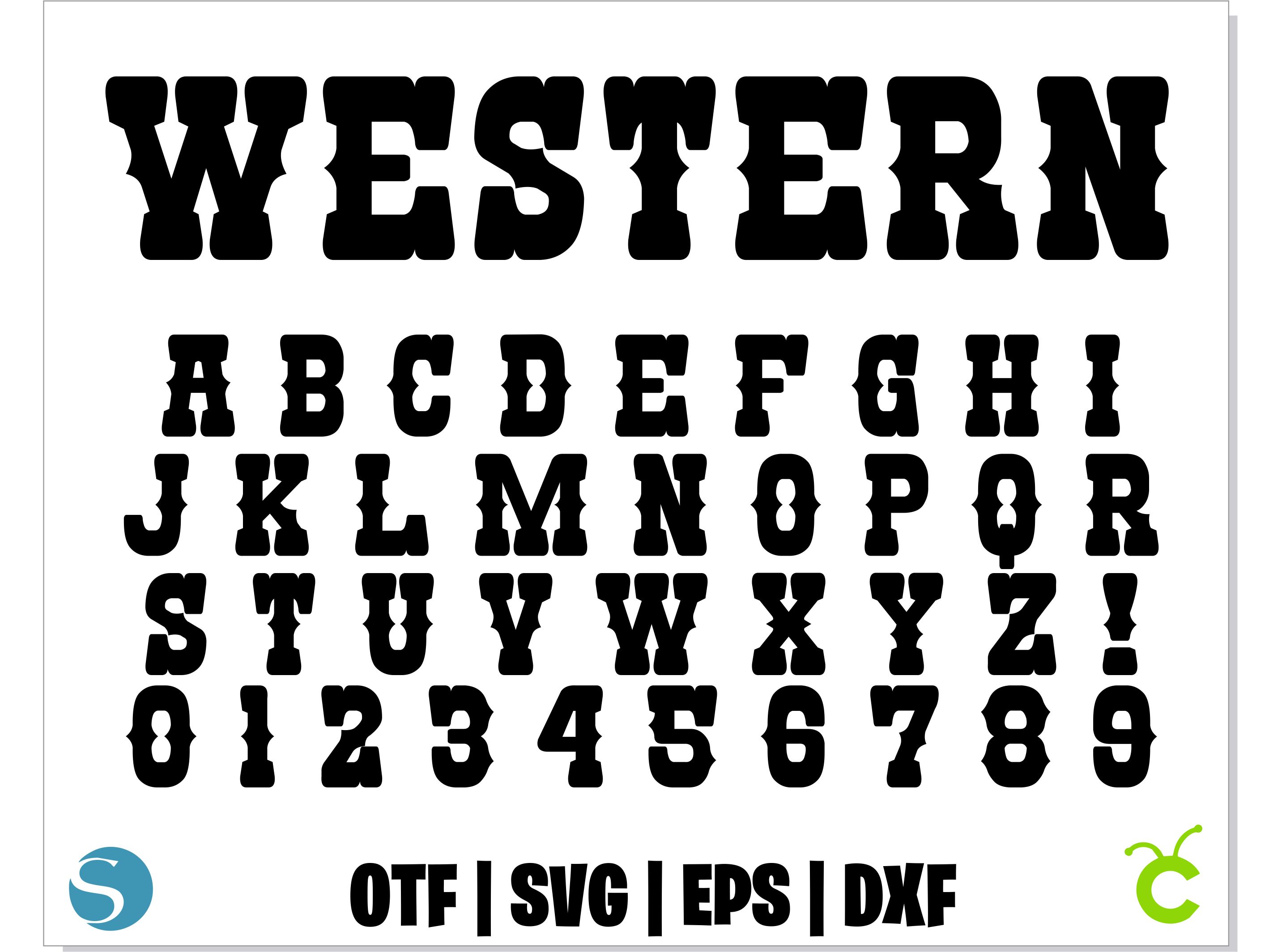 Western Font SVG, Western Font OTF | Western letters SVG, Co | Inspire ...