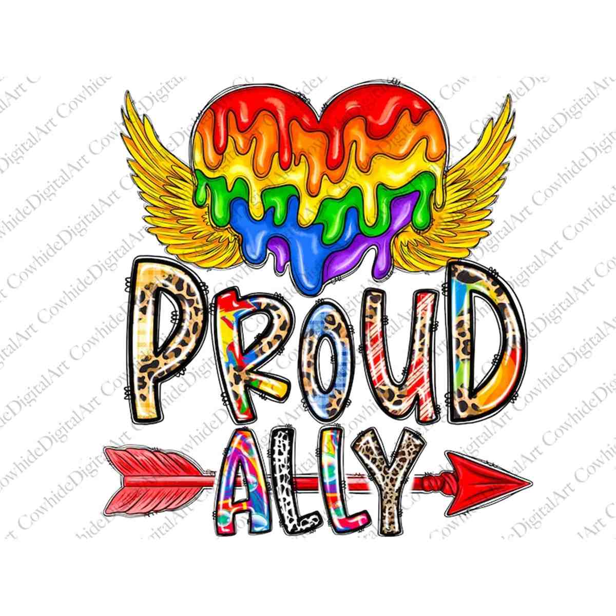 Proud Ally png, LGBT, Rainbow, sublimation design download, - Inspire ...