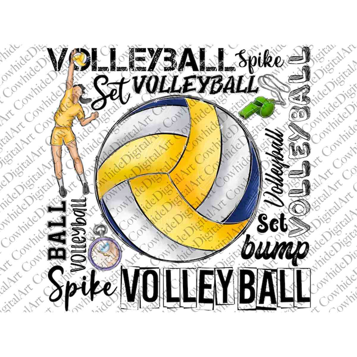 Volleyball Design Png File, Western, Teacher Png, Game Day | Inspire Uplift