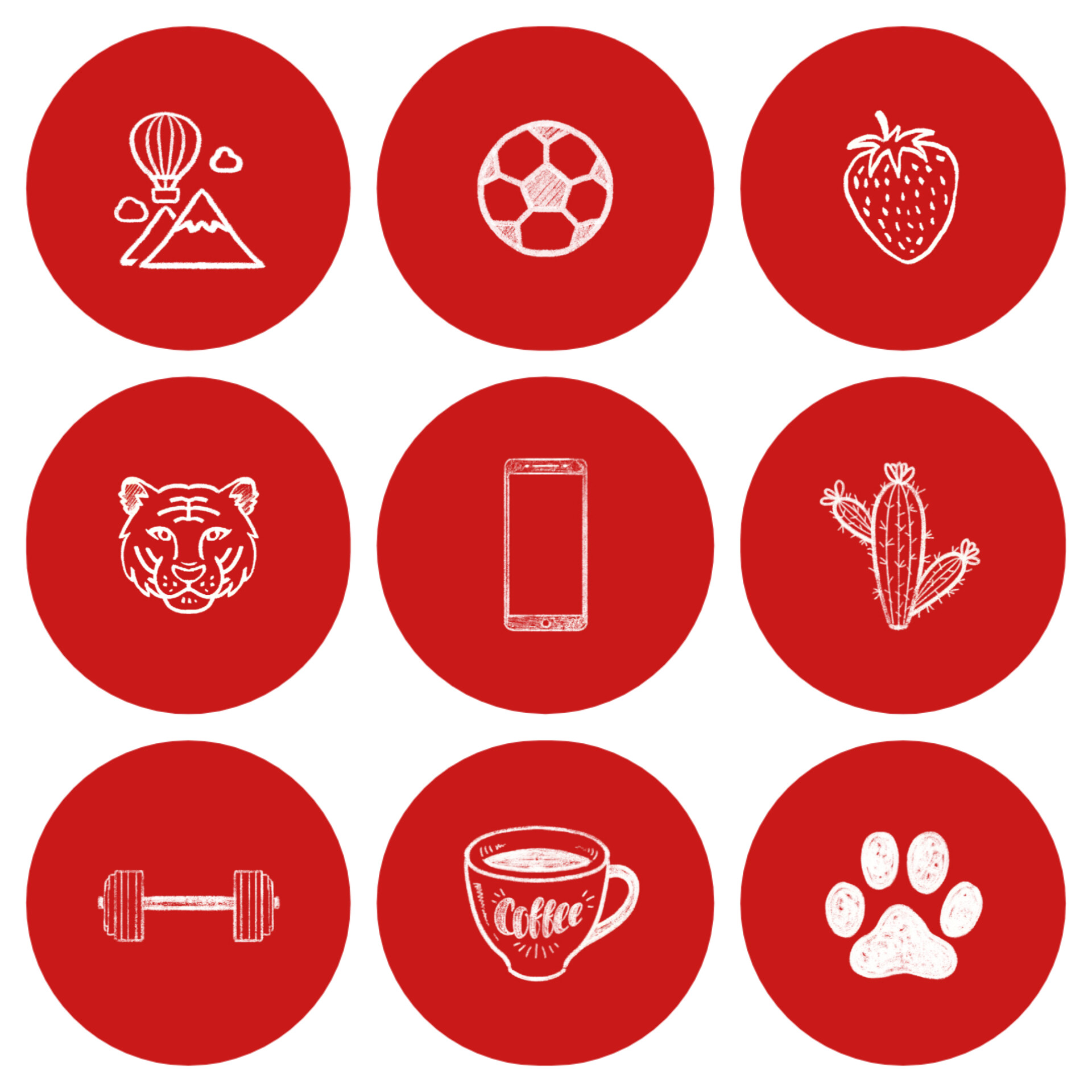 36 Lifestyle Instagram Highlight Icons. Red and White Instag - Inspire ...