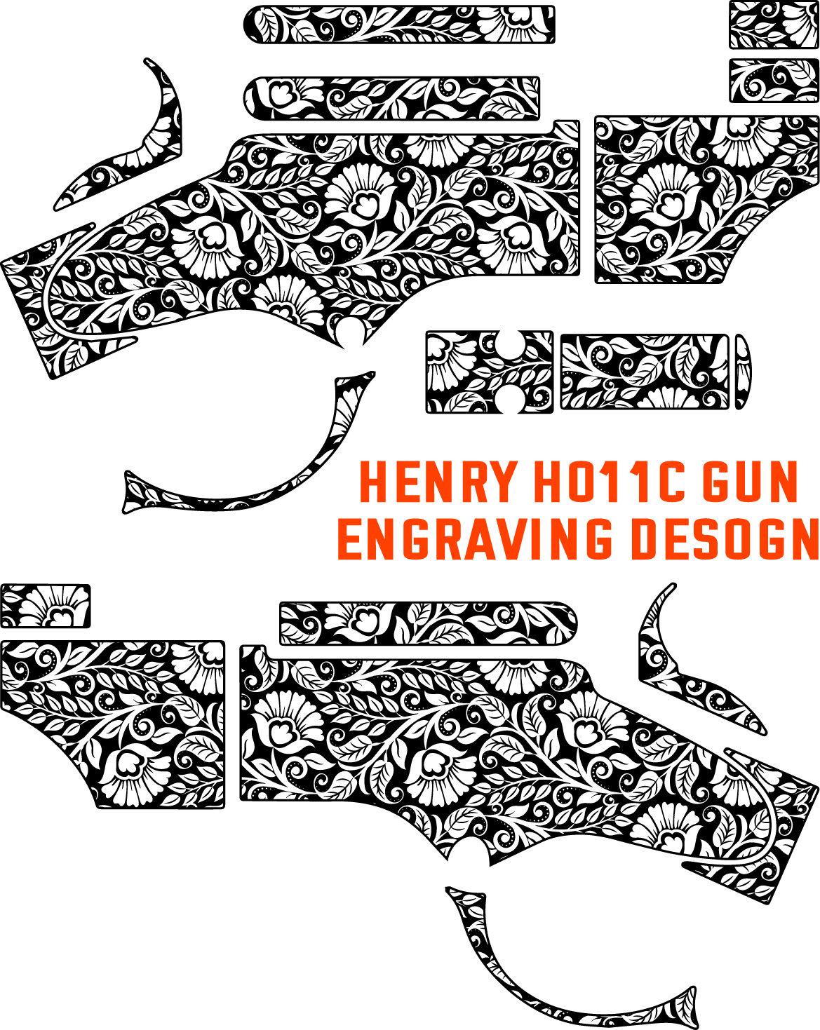 Henry H011C gun floral patterns svg cnc fiber laser engravin | Inspire ...