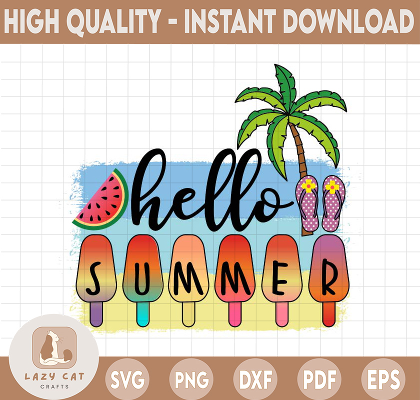 "Hello Summer Png, Ice Cream Png,Watermelon Summer, Western | Inspire ...