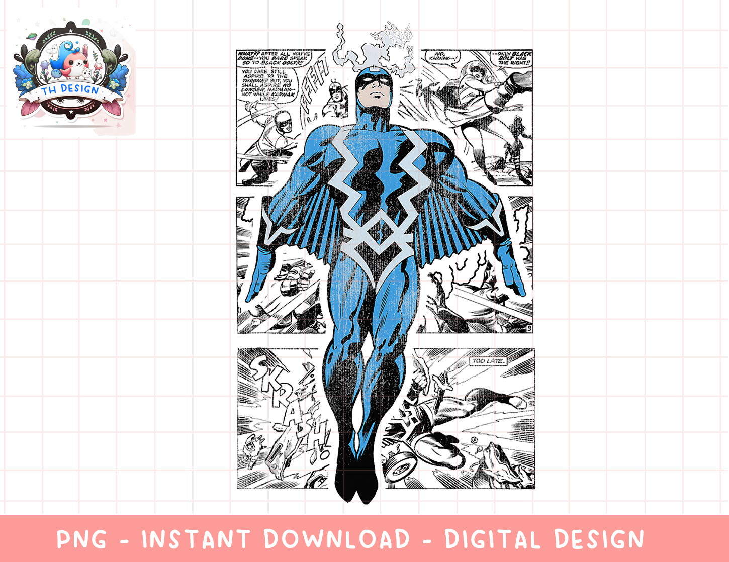 Marvel Inhumans Black Bolt Superhero Comic Panel Portrait pn | Inspire ...