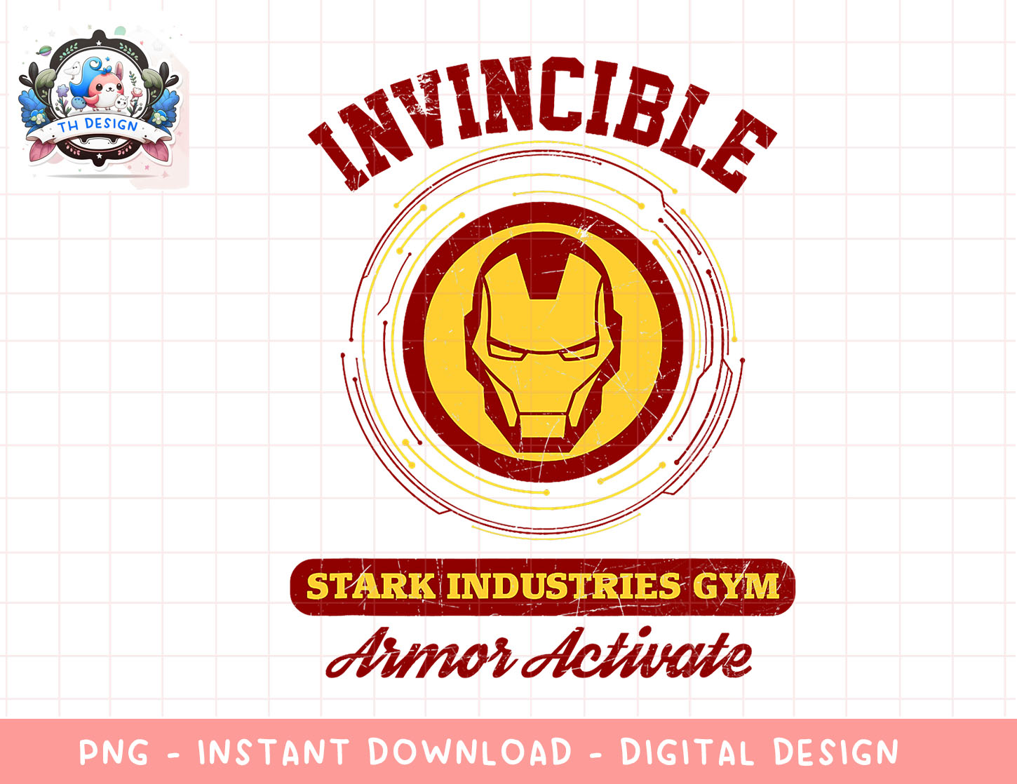 Marvel Iron Man Invincible Stark Industries Gym png, sublima | Inspire ...