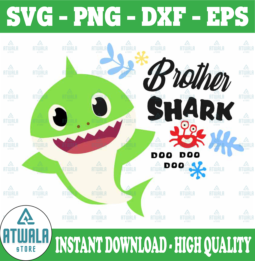 Brother Shark SVG, Cricut Cut files, Shark Family doo doo do - Inspire ...