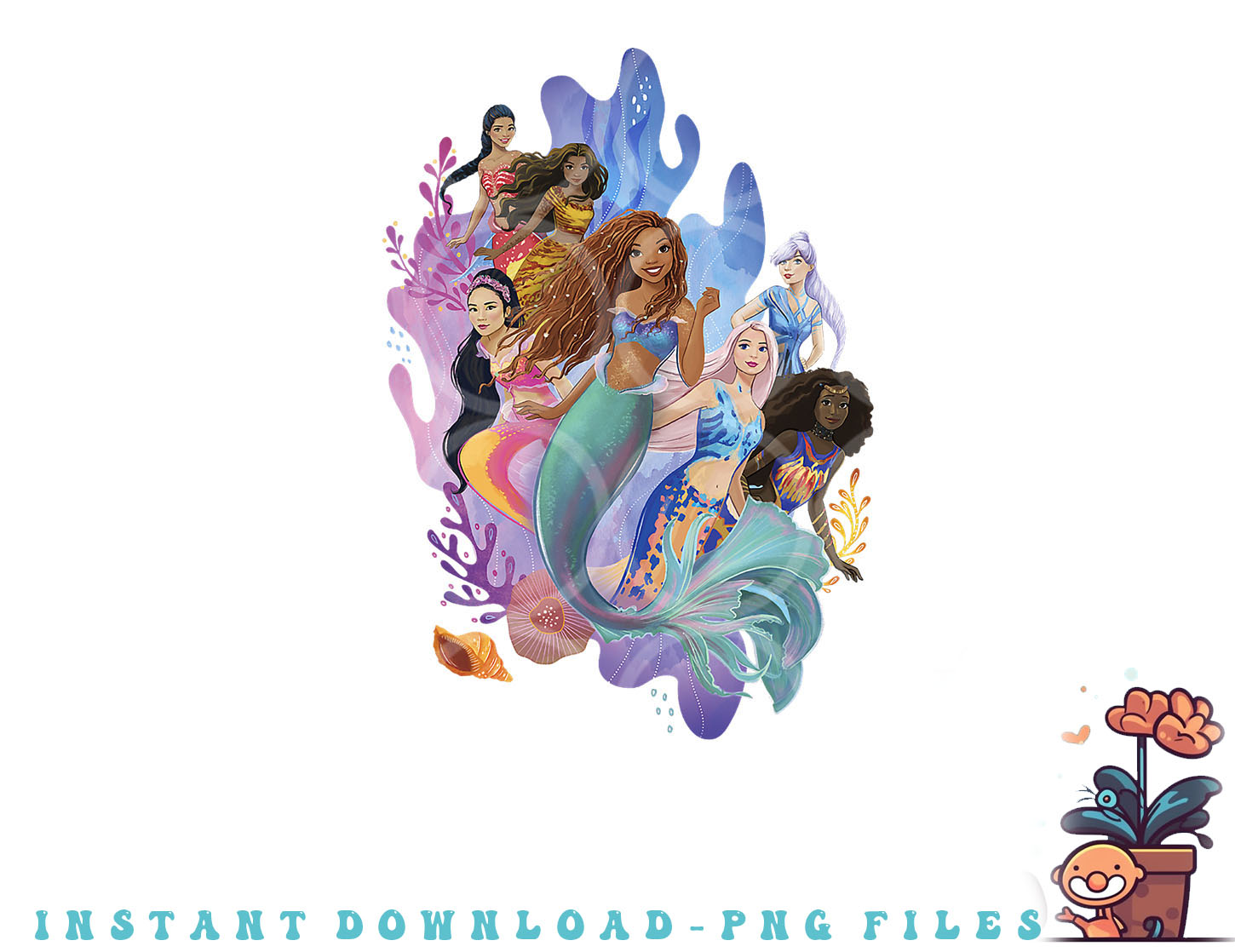 Disney The Little Mermaid Ariel & Sisters Group Shot png, di - Inspire ...