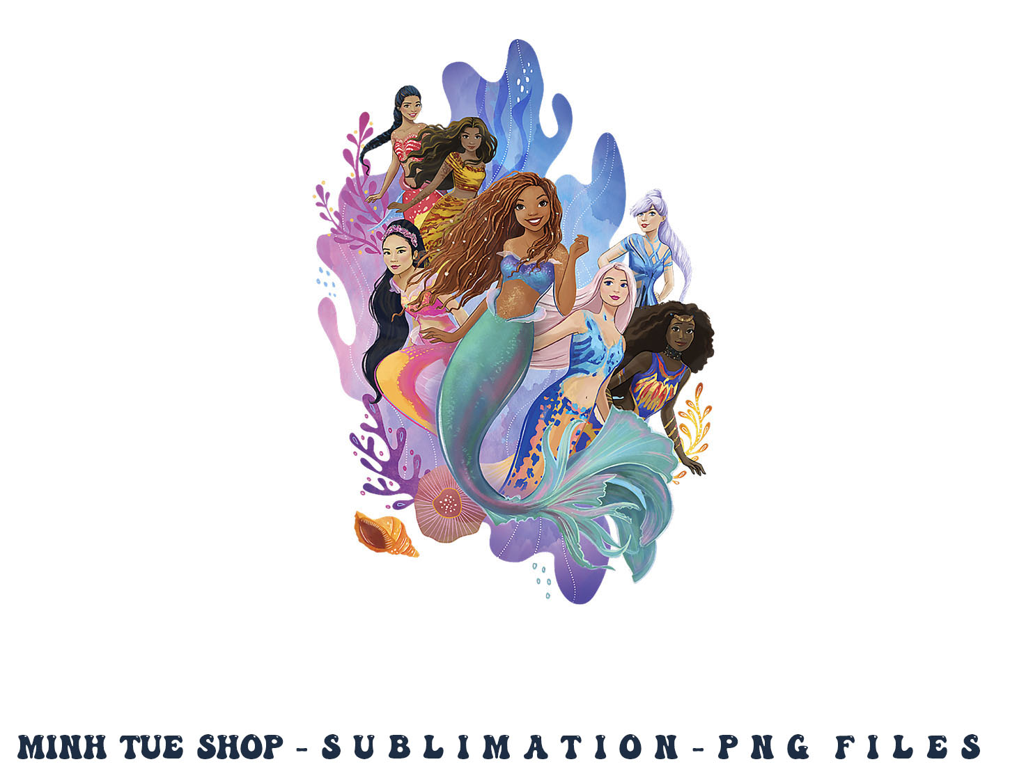 Disney The Little Mermaid Ariel & Sisters Group Shot png, di - Inspire ...