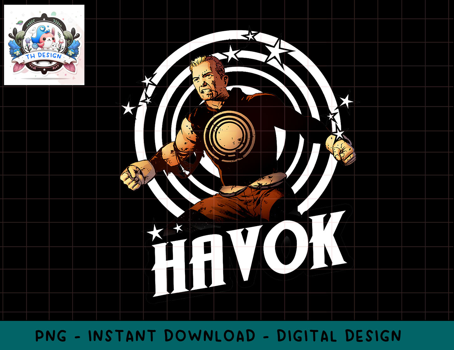 Marvel X-Men Havok Intimidating Stance Warp Graphic T-Shirt | Inspire ...