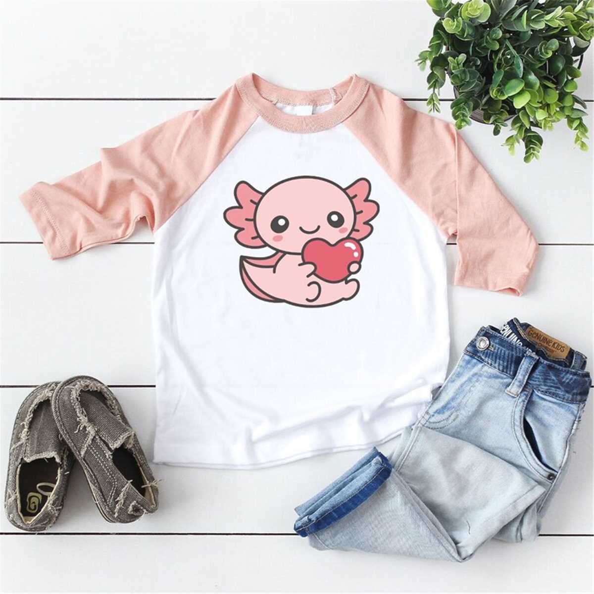 Cute Axolotl Baby Onesie, Axolotl Toddler Shirts, Kawaii Axo | Inspire ...