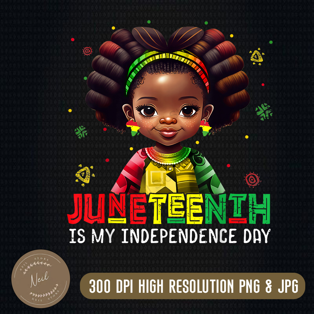 Juneteenth Tshirt Celebrating 1865 Cute Black Girls Kids Png | Inspire ...