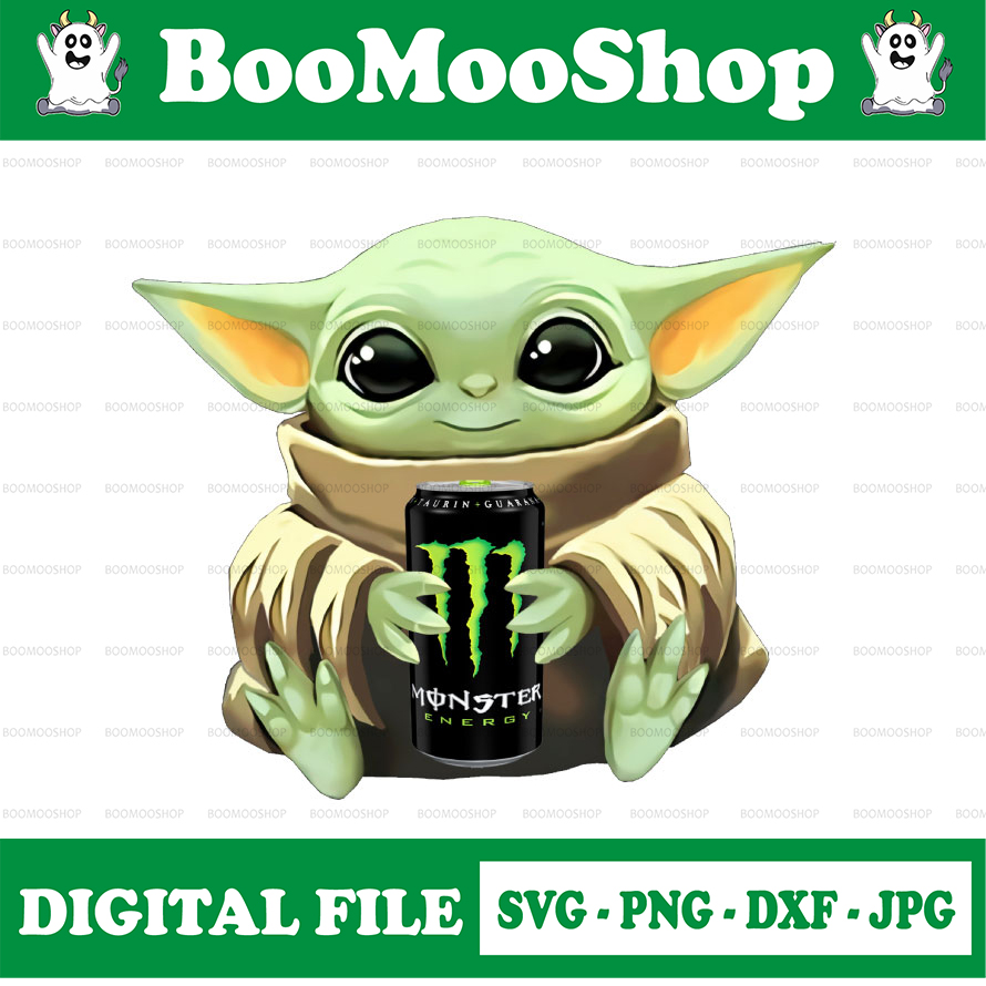 Baby Yoda with Monster Energy PNG, Baby Yoda png, Sublimati - Inspire ...