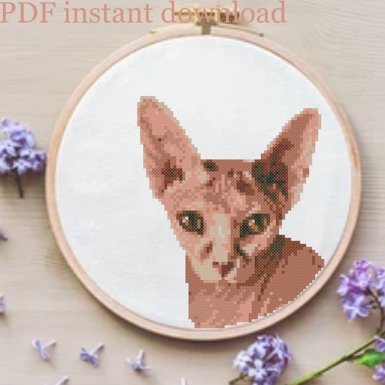 Cat Sphynx Cross Stitch Pattern Modern Simple Punto De cruz - Inspire ...