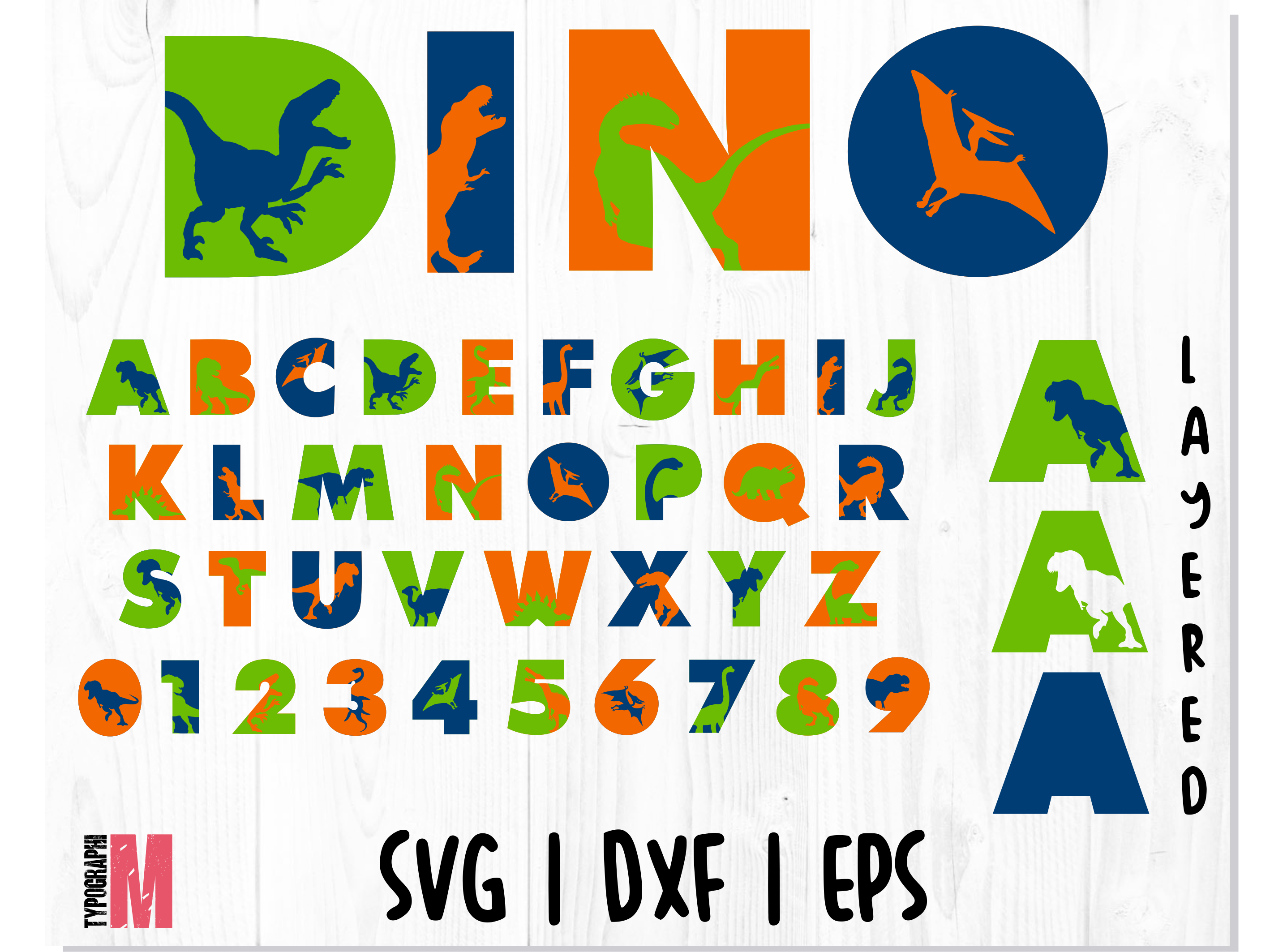 Dinosaur Font SVG Layered, Dinosaur Font SVG, Dinosaur Alpha | Inspire Uplift