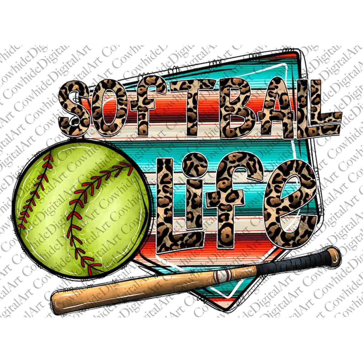 Softball Life Png, Softball PNG File, Western, Leopard, Sera - Inspire ...
