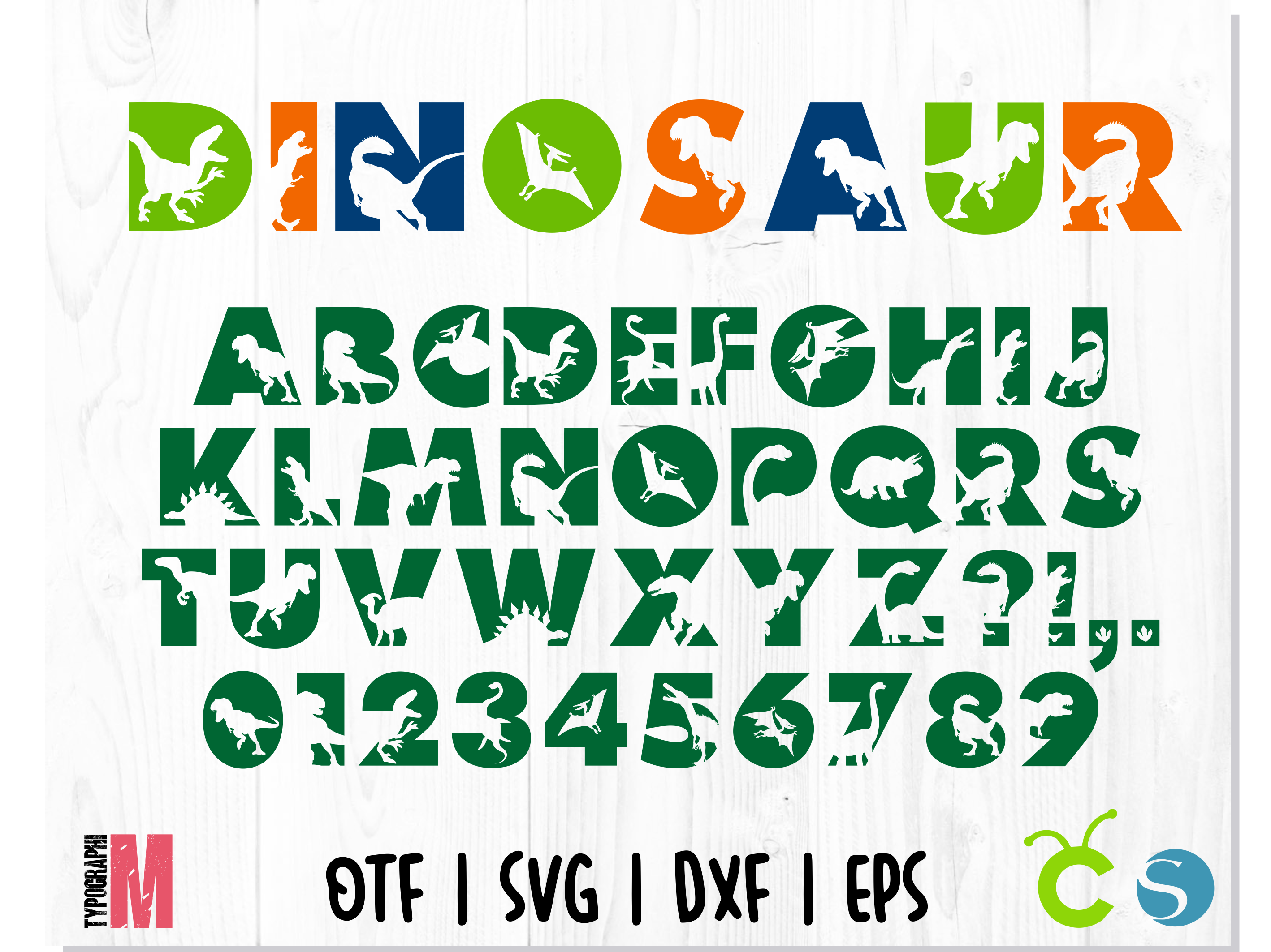 Dinosaur Font SVG, Dinosaur Font OTF, Dinosaur Alphabet SVG, | Inspire Uplift
