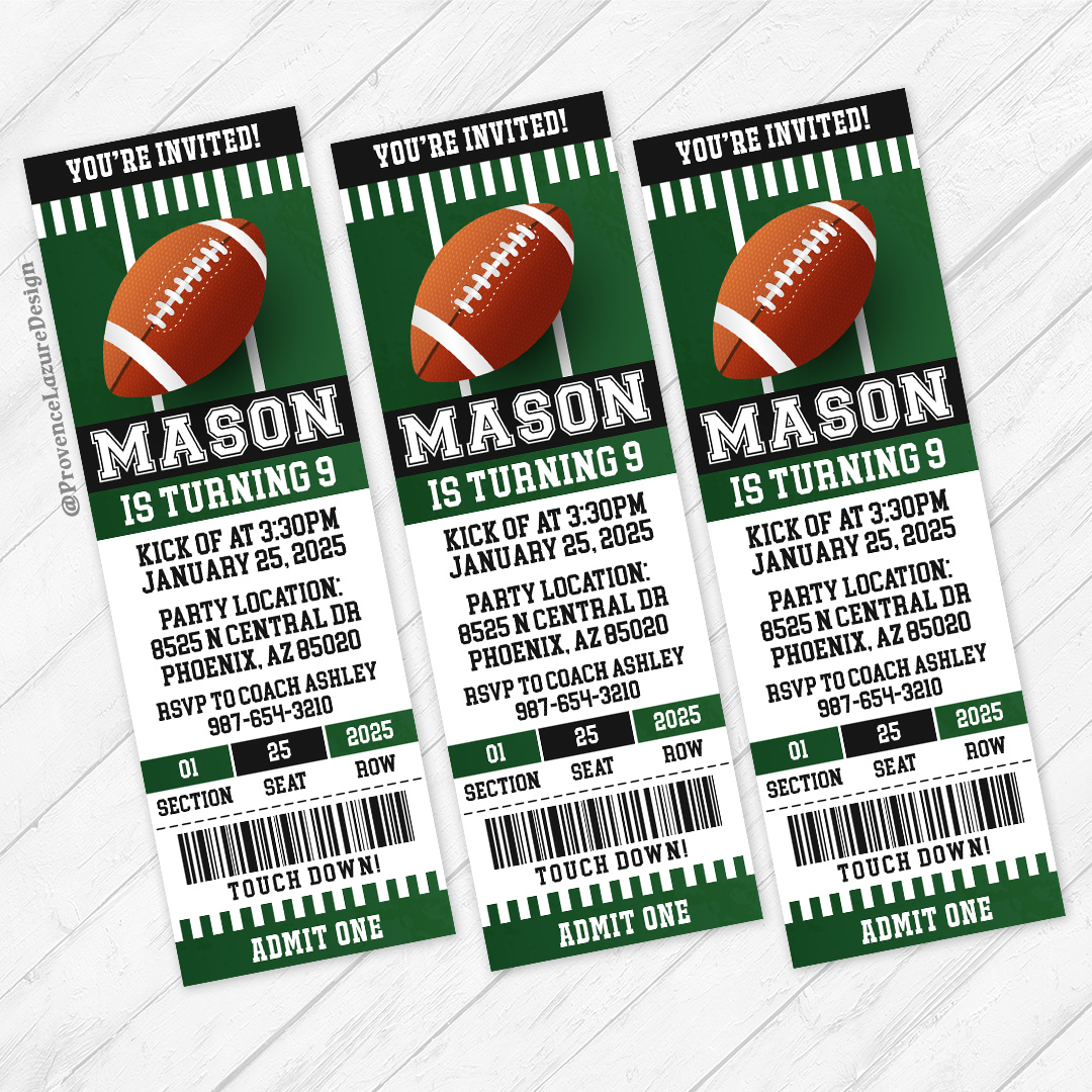 Football Ticket Invitations