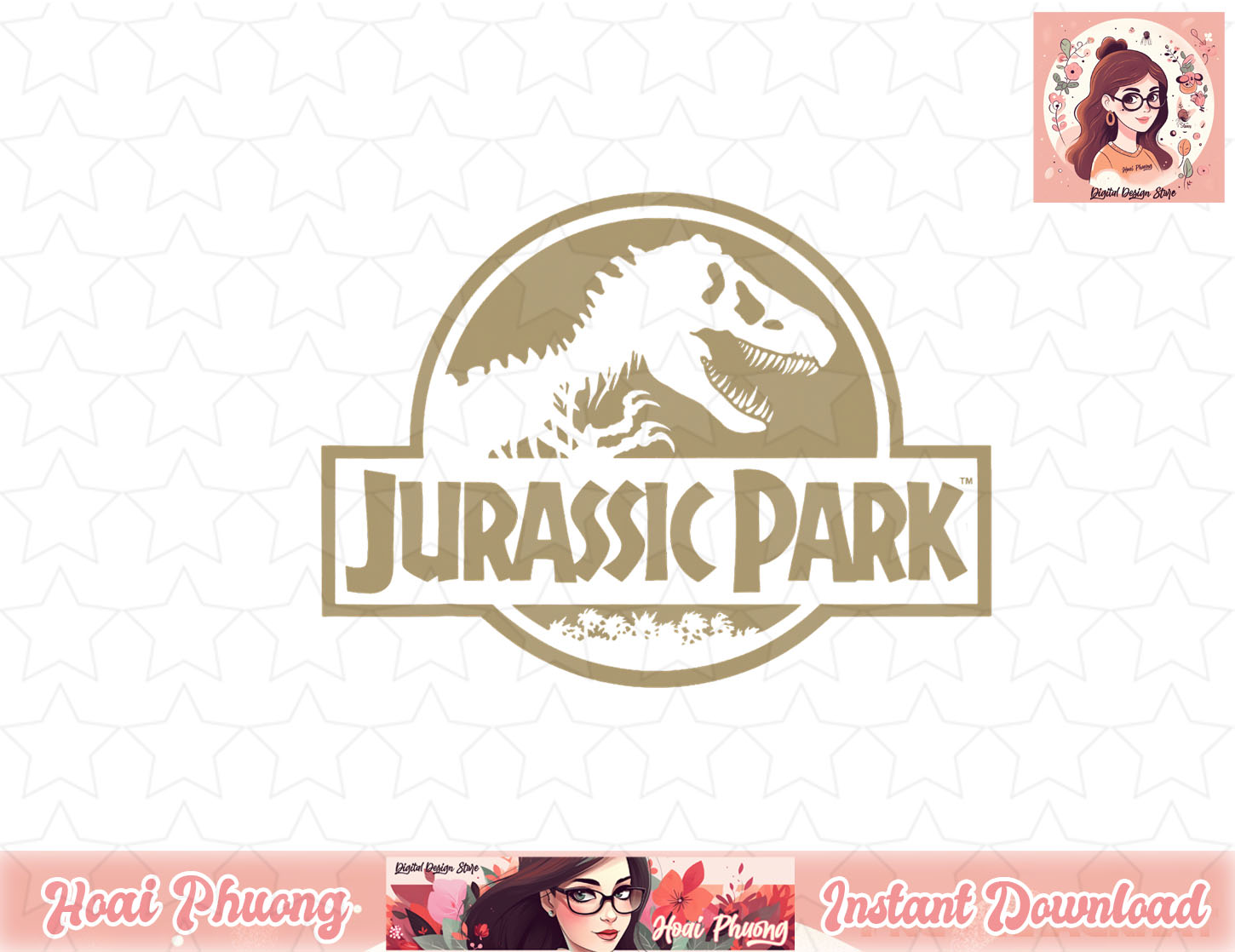 Jurassic Park Beige Flat Movie Logo png, instant download | Inspire Uplift