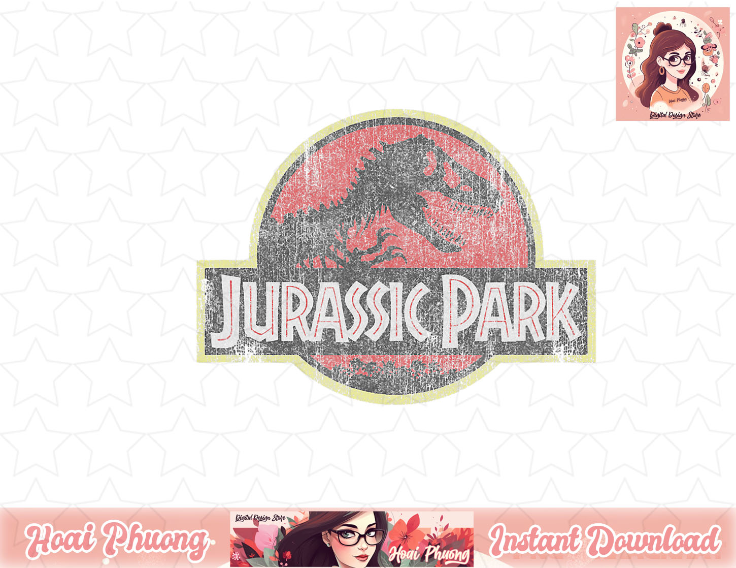 Jurassic Park Classic Retro Red Distressed Logo png, instant | Inspire ...
